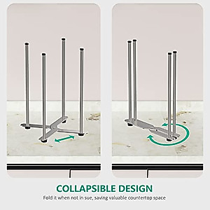 SHILFID Plastic Bag Drying Rack, Multifunctional Wine Decanter Drying Stand, Collapsible Drying Stand for Decanter, Bottle Drying Rack, Cup Drying Rack,Kitchen Countertop Stand Holder