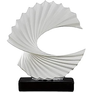 Resin Crafts Art Ornament Abstract Figurines Sculpture Desk Table Statue for Home Bedroom Living Room Garden Office - White