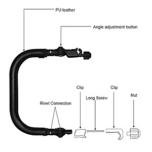 Universal Stroller Tray, Detachable Shockproof Baby Stroller Bumper Bars for Rectangle Tube for Quadrate Tube for Rhombic Tube(Universal (Leather) armrest)