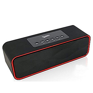 Portable Bluetooth Stereo Speaker, with 2x5W Acoustic Drivers, Dual Subwoofer, FM Radio, Handsfree Speakerphone, Slots for Micro SD Card, USB and AUX-in, for Smart Phone, MP3, MP4, iPad, Tablet
