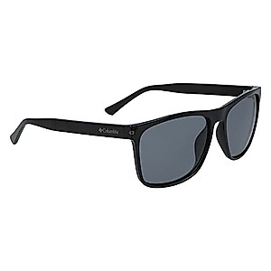Columbia unisex adult Boulder Ridge Sunglasses, Black/Smoke Polarized, 57 mm US