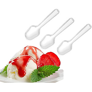 ericotry 500Pcs 7.5cm/3inch Mini Clear Mini Plastic Spoons Disposable Tasting Spoon Scoops for Dessert Ice Cream Appetizer Cake Spices Food Supply