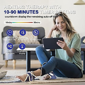 JOBYNA 2 Pack Heated Ankle Wrap for Ankle Pain Relief, 86℉-158℉ & Auto Shut Off, Electric Ankle Warmers for Achilles Tendonitis Relief, Plantar Fasciitis Relief, Sprained Ankles and Heels