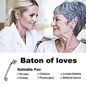 2 Pack 12 Inch Shower Grab Bars, LONVICHTT Stainless Steel Shower Handle, Bathroom Safety Bars, Elderly, Pregnant, Handicap Senior Assist Bath Handle