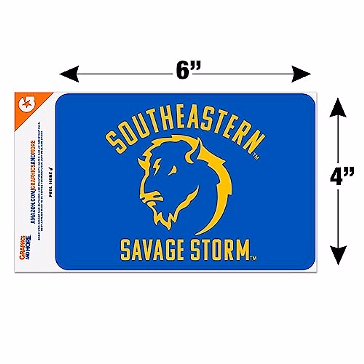 Southeastern Oklahoma State University Savage Storm Logo Home Business Office Sign - Window Sticker - 4" x 6" (10.2cm x 15.2cm)