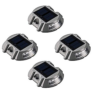 SUNWIND Blue Solar LED Lights - 4 Pack Solar Deck Lights Blue Marker Solar Lights Outdoor for Garden, Driveway, Pathway, Patio