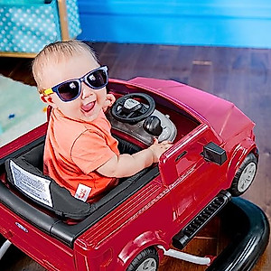 Bright Starts Ford F-150 4-in-1 Red Baby Activity Center & Push Walker with Removable Interactive Steering Wheel -Toy, 6 Months and up