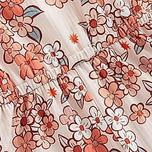 Toddler Sling Baby Girl Summer Clothes Romper Jumpsuit Floral Straps Short Overalls Romper Outfit Baby Clothes Girl (Pink, 12-18 Months)