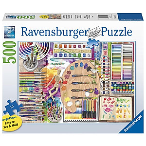 Ravensburger The Artist’s Palette 500-Piece Jigsaw Puzzle | Large Format for Easy Handling | Vibrant and Engaging Imagery | Ideal for Kids and Adults | FSC Certified