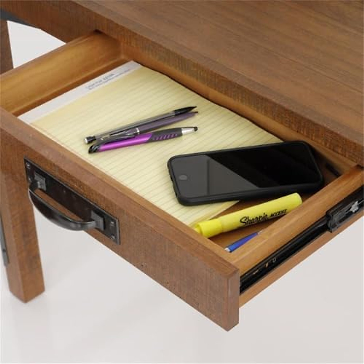 OS Home and Office Furniture Model 33248 Wood Veneer Industrial Collection 24 by 48 Desk with USB Ports