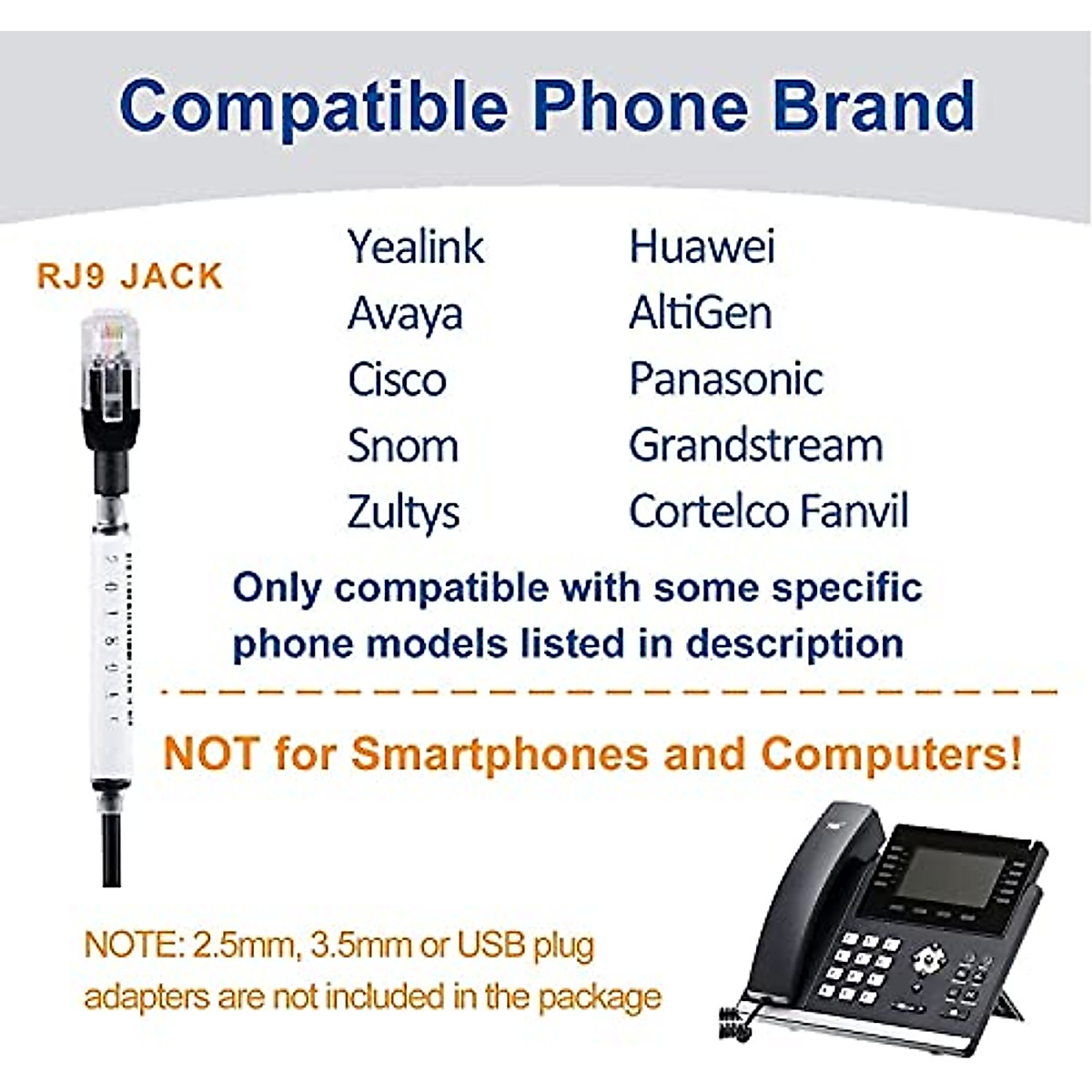 Arama Phone Headset with Microphone Noise Cancelling, Office Telephone RJ9 Headsets Compatible with Yealink T46G T48G T42S T46S T48S T42U T43U T54W T57W T58W VP59 Grandstream Aastra