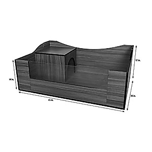 PENN-PLAX Reptology Tortoise Habitat with Open Top, Glass Terrarium, and Built-in Hide Away – Designed for Modern Homes – Dark Gray Driftwood