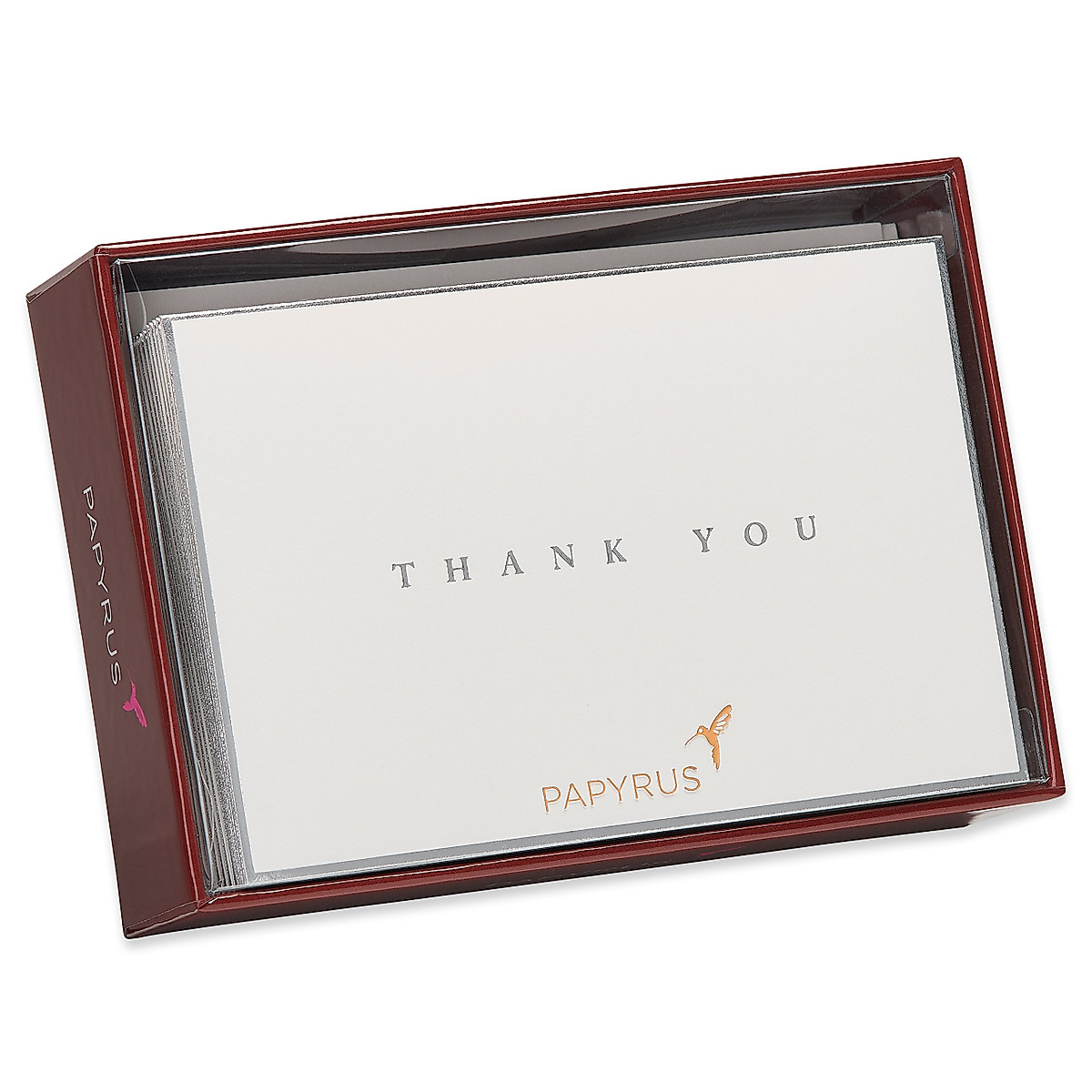 Papyrus Thank You Cards with Envelopes, Silver Border (16-Count)
