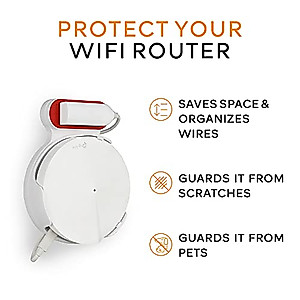 Bangcheer - Cable and Power Line Storage Boxes for WiFi Router, Easy-to-Install Deco Wall Mount Holder for Tp Link Deco M5, Red, Pack of 2