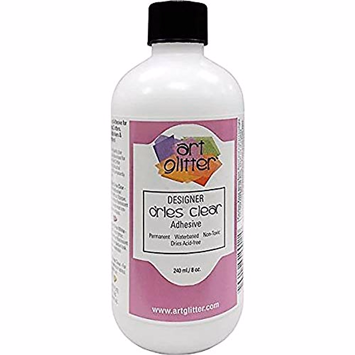 Art Institute Glitter Refill Bottle, 8 oz - Single Pack, 4336846143 Dries Clear Adhesive Glue 8 Ounce (Flat Cap) Re (AG-8OZ-B)