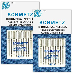 SCHMETZ Universal (130/705 H) Household Sewing Machine Needles - Size 90/14-2 Cards - 20 Needles