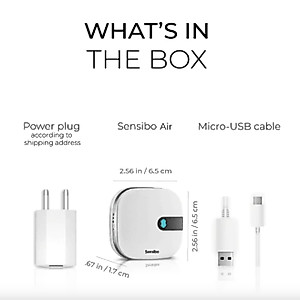 Sensibo Air - Smart Air Conditioner Controller. Apple HomeKit Certified. 60-Seconds Installation. Maintains Comfort and Energy Saving Features. Compatible with Google, Alexa, Apple HomeKit & Siri