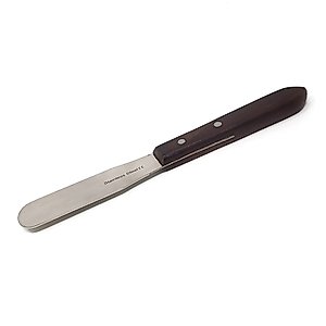 A2Z-WHS3 Stainless Steel Lab Spatula with Wooden Handle, 3" Blade, 0.62" Blade Width, 7" Total Length