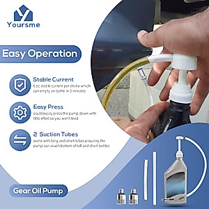 Upgrade Lower Unit Gear Oil Pump for Standard Quart Bottles, Come with 3/8in 8mm 10mm Metal Adapters, Fit All Mercury and Mariner Outboards