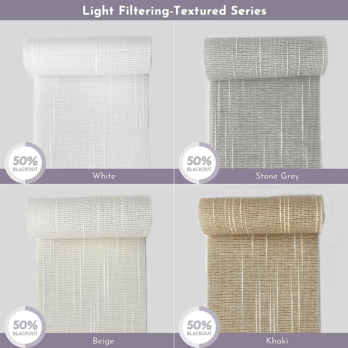 Graywind Vertical Blinds Privacy Reversible Blackout Vertical Blind Track Slats Set for Home Office (Fabric Samples)