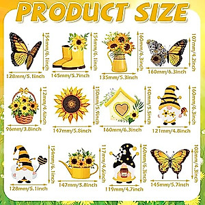 Bencailor 36 Pcs Sunflower Hanging Swirls Decorations Sunflower Party Supplies Decorations Sunflower Gnome Butterfly Ceiling Butterfly Streamers Decor for Summer Birthday Baby Shower Wedding Decor