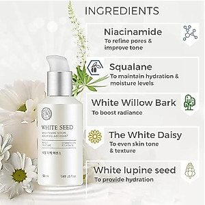 The Face Shop Whiteseed Brightening Serum | Deep Skin Brightening, Boost Moisturization & Pore Minimize | Skin Texture & Clarity Improvement, Dullness Reducing, 1.69 Fl Oz
