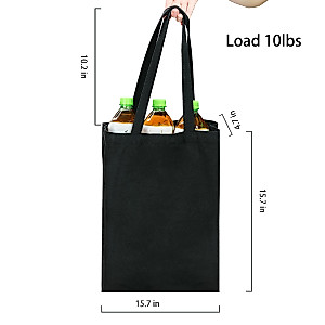 Canvas Tote Bags,2 Pcs Tote Bags Multi-Purpose Reusable Blank Canvas Bags Use For Grocery Bags,Book Bags,Shopping Bags,DIY Gift Bags.