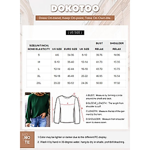 Dokotoo Womens Ladies Autumn Tops Bell Long Sleeve Tunic Top Round Neck Chiffon Ruffle Tops and Blouses for Women Fashion Casual Loose Shirts White X-Large