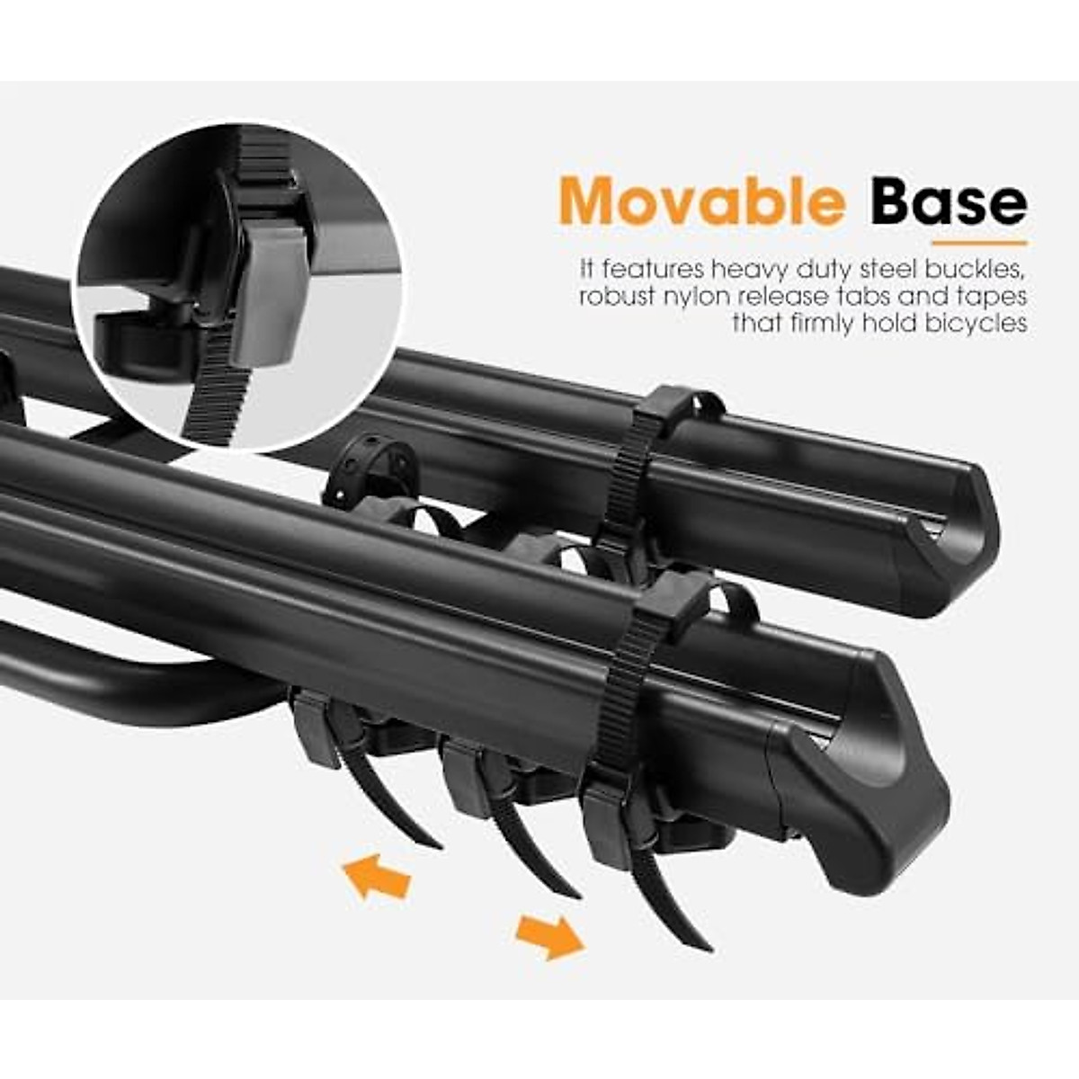 Hitch Mounted eBike Rack 2-E Bike Platform - SAN HIMA Tray Style Folding Ebike Carrier with Ramp Tire Tie Down Strap Foldable for 2-inch Hitch