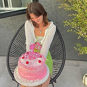 1 Pack Princess Cake Topper Glitter Pink Girl Cake Pick for Baby Shower Bridal Shower Wedding Enaggement Girl Princess Theme Birthday Party Cake Decoration Supplies