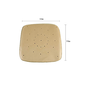 Air Fryer Parchment Paper Liners（11"×11"） Square 100Pcs Unbleached Compatible with XXXL Air Fryer,Perfect for 8.5QT/9.5QT/10QT Or Bigger Air Fryers (Brown)