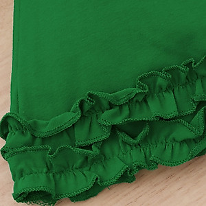 XFGLCK Toddler Kids Baby Girls St.Patrick's Day Outfits Flare Tunic Long Sleeve Dress Shirt Shamrock Print Pants Scarf Sets (Green St.Patrick's day outfits, 12-18 Months)