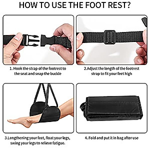 Airplane Footrest, Airplane Travel Foot Rest, Portable Travel Foot Hammock, Airplane Travel Accessories, Adjustable Flying Foot Rest for Airplane Travel, for Long Flight Bus Train Office Home
