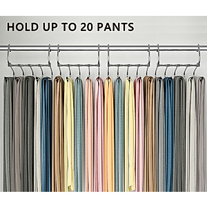 SUOCO 4 Pack Pants Hangers Space Saving, Upgraded Anti-Slip Design, Multi Purpose Closet Organizer Rack for Jeans Trousers Skirts Scarf (Black)