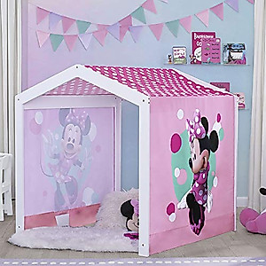 Disney Minnie Mouse Indoor Playhouse with Fabric Tent for Boys and Girls by Delta Children, Great Sleep or Play Area for Kids - Fits Toddler Bed - Greenguard Gold Certified