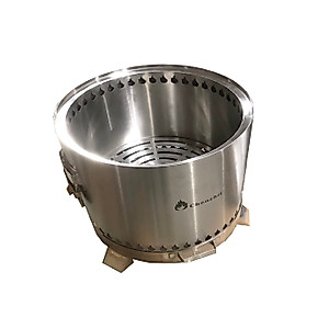 Chenzhit 15x16.5 Inch 304 Stainless Steel Smokeless Fire Pit for Outdoor Fireplace
