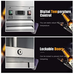 Atosa Kegerator Refrigerator Commercial Beer Cooler, MKC90 Keg Coolers with Tap, Three Doors for Bar, 30.1 Cu.Ft. 33?-38?