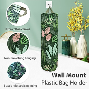 Plastic Bag Holder，Reusable Grocery Bag Holder，Wall Mount Plastic Bag Organizer Shopping Bags Carrier，Washable Large Grocery Bag Storage Dispenser ​for Home Kitchen Travelling Decor, 1 Pack，Seaweed