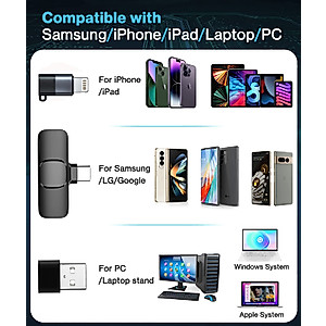 Z Innovations Wireless Lavalier Microphone, Dual Omnidirectional, Plug-and-Play, Compatible with iOS and Android, Ideal for Vlogging, Live Streaming, Interviewing, and Recording