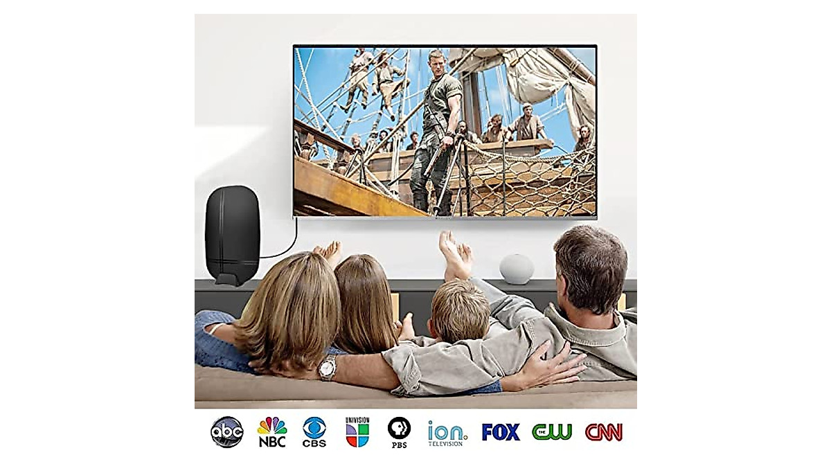 Krevi Indoor HD TV Antenna - Free 4K & 1080p Channels Support 4K 1080p