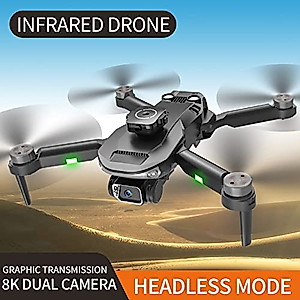 EVTSCAN Drones with Camera for Adults Kids - Foldable RC Quadcopter, Helicopter Toys, with Brushless Motor and Dual HD Lens, One Key Start, for Beginners