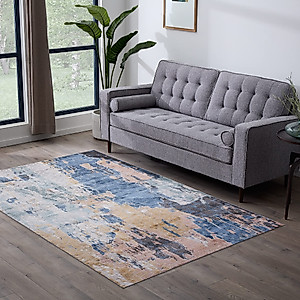 Edenbrook Area Rugs for Living Room - Blue Area Rug - Thick Pile Perfect for High Traffic Areas, 5x8 Rug