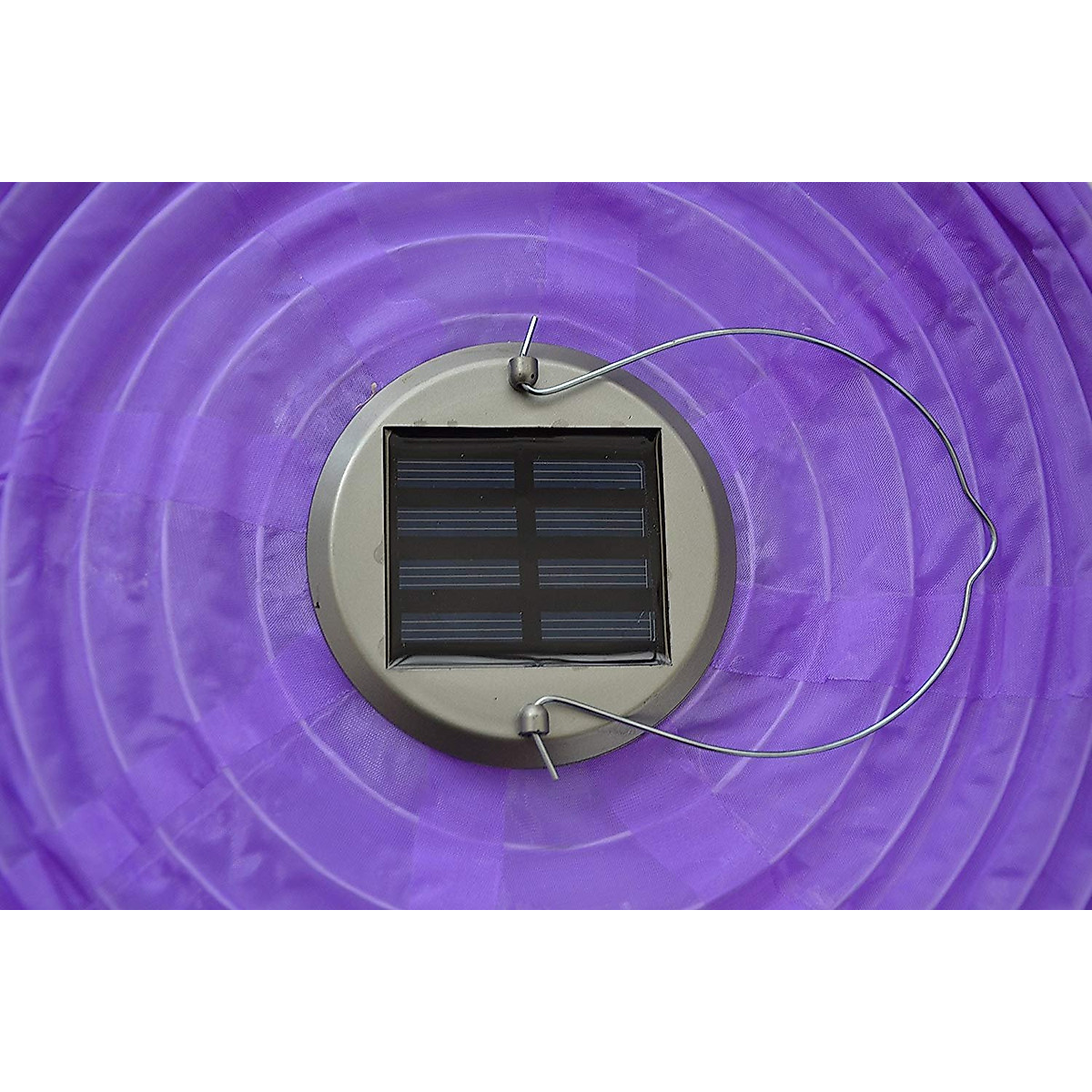 AYELET 2PCS/lot 12inch 12" Multicolor Solar Powered 1W 5050SMD LED Light Bulbs Waterproof Chinese Nylon Fabric Lantern for Wedding Party Home Garden Decoration (Purple)