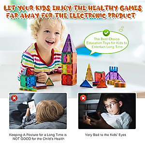 iMissiu 78pcs Magnetic Building Blocks for Kids 3D Educational Construction Tiles Set- Super Durable with Strong Magnets and Superior Color- Learning Construction Toy for Age 3 4 5 6 7 Years Old