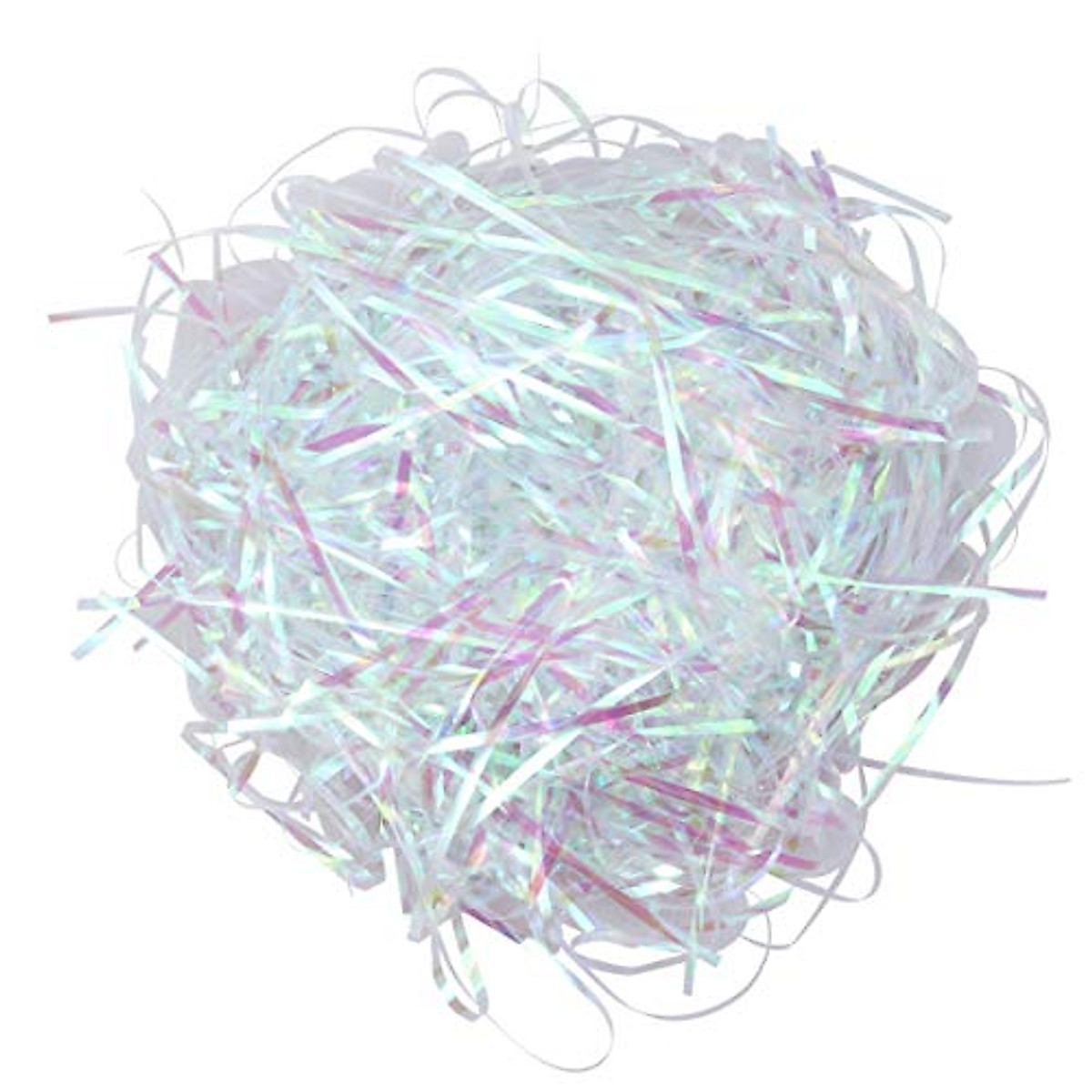 Milisten 20 Grams Iridescent Paper Shred Filler Sparkly Shredded Crinkle Paper for Gift Wrapping and Basket Filling 3MM