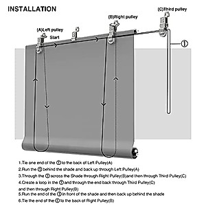 ECOOPTS Outdoor Roller Shade, Striped Hollow Out Roll Up Shade Blind Sun Shade for Patio Porch Back Yard Gazebo Deck Balcony (6'W x 6'L, Brown)