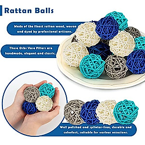 FUTUREPLUSX 16 PCS Decorative Balls, 2 Inches Rattan Balls Wicker Rattan Balls Orbs Bowl Fillers Home Decor