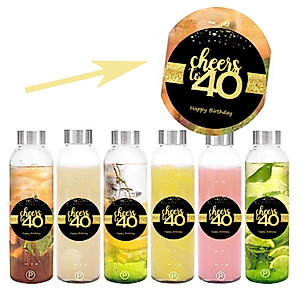 Sumerk 48 PCS Cheers to 40 Stickers Large Bottle Stickers 40th Birthday Stickers Card Seals 2 INCHES Round Happy Birthday Party Favors Stickers