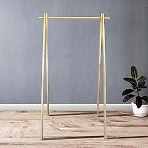 Casual Home Solid Wood No Tool Assembly Collapsible Aesthetic Clothing Garment Rack
