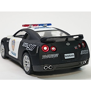 KiNSMART 2009 Nissan GT-R R35 Police Edition 5" 1:36 Scale Die Cast Metal Model Toy Car w/Pullback Action